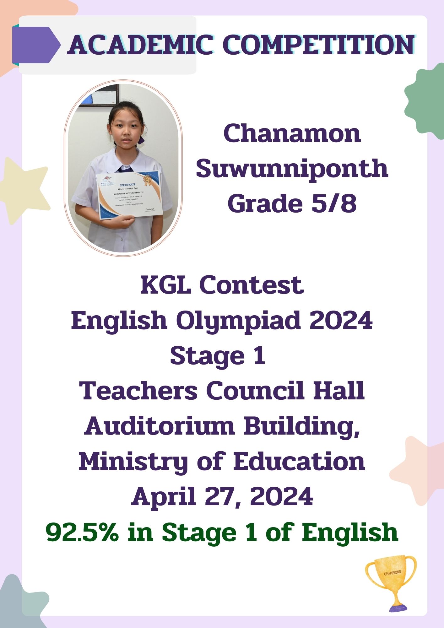 Academic Achievements 2024 - Satit Kaset IP